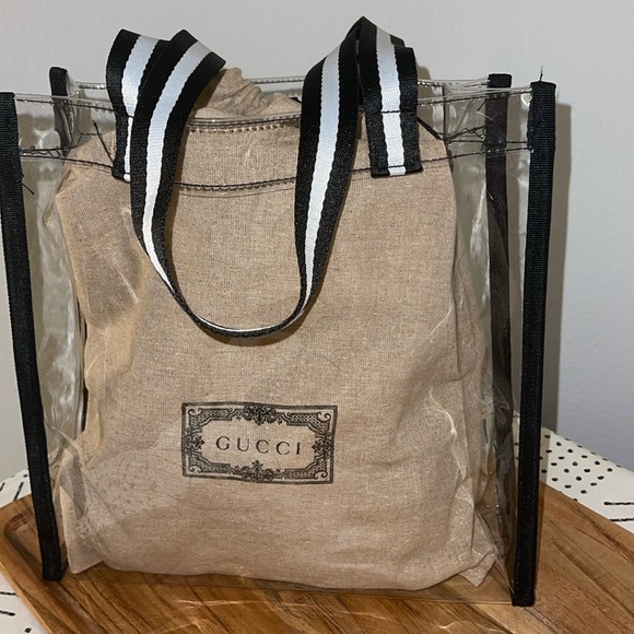 Gucci | Bags | Gucci Dustbag And Clear Plastic Tote | Poshmark